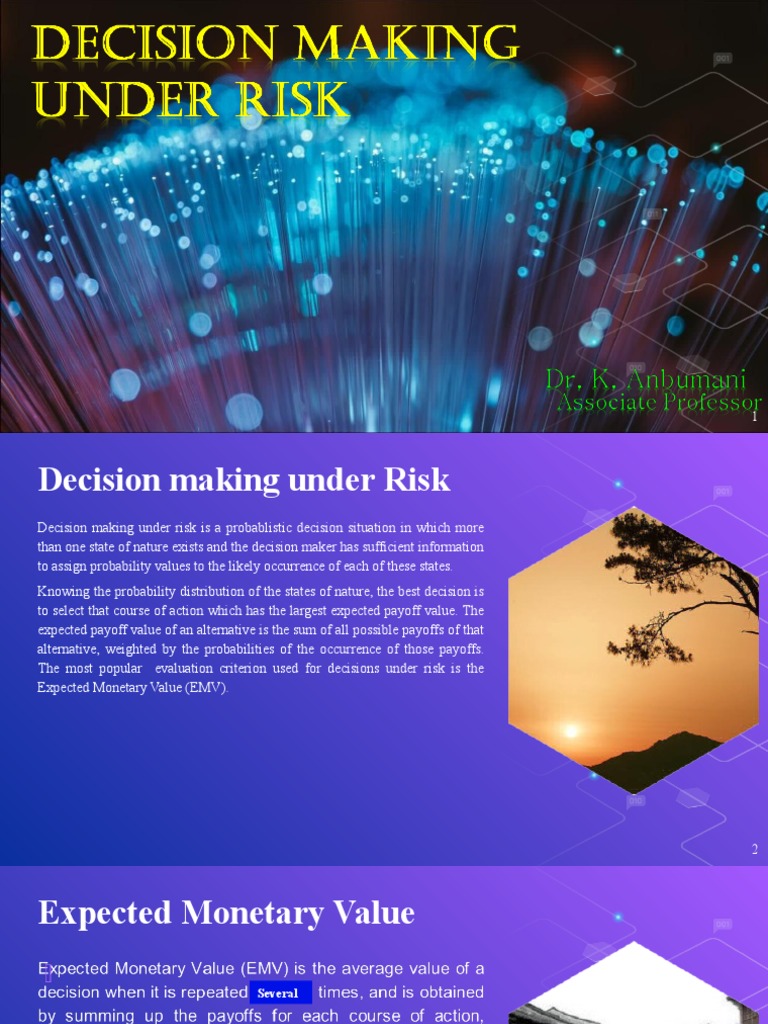 Decisions Under Risk | PDF | Risk | Expected Value