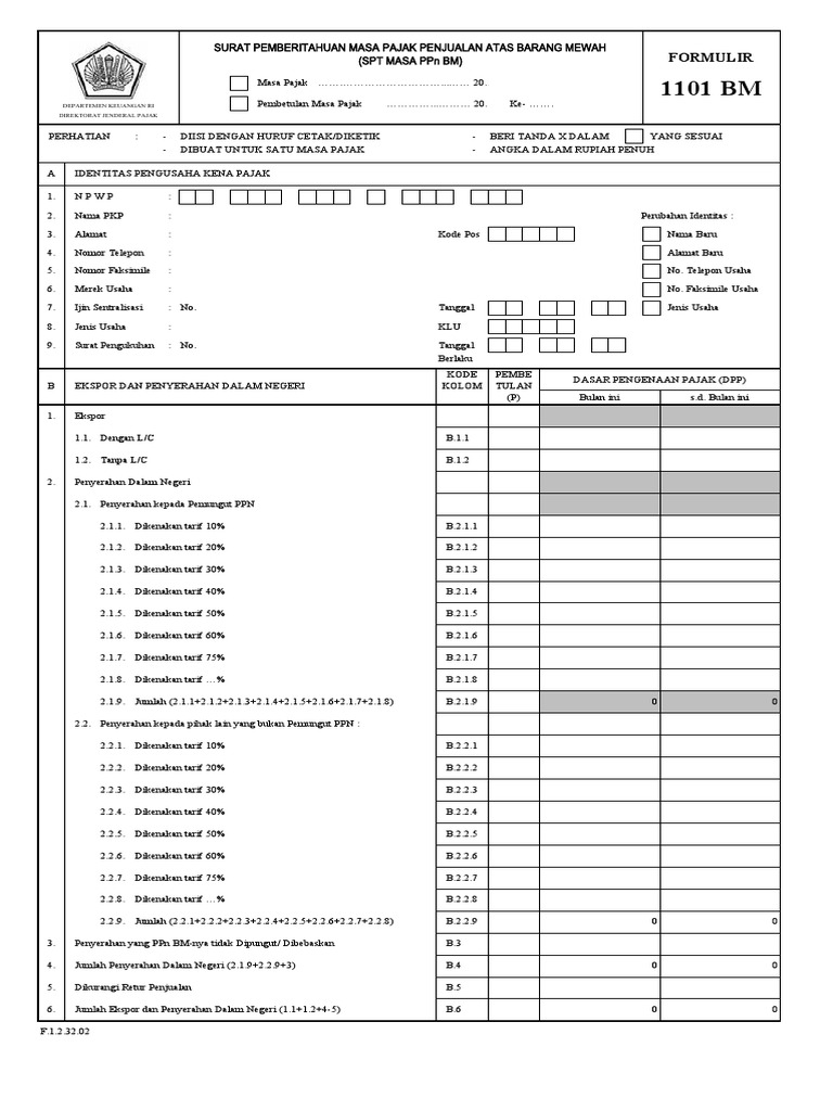 SPT Masa Pajak Penjualan Barang Mewah | PDF | Pengelolaan Keuangan & Uang