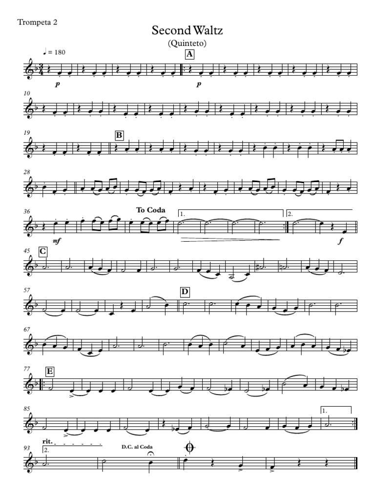 Second Waltz (Quinteto) - Trompeta 2 | PDF