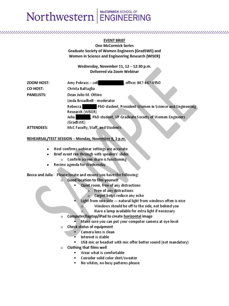 Sample Webinar Event Brief | PDF | Web Conferencing | Computing