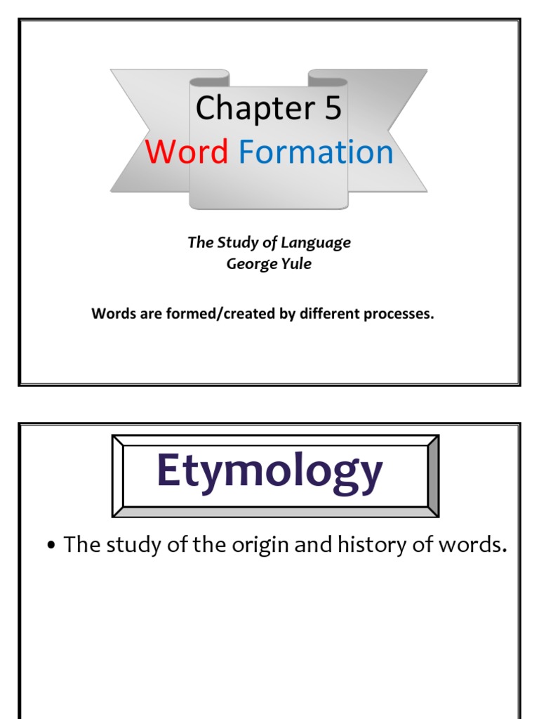 Formation: The Study of Language George Yule | PDF | Verb | Morphology