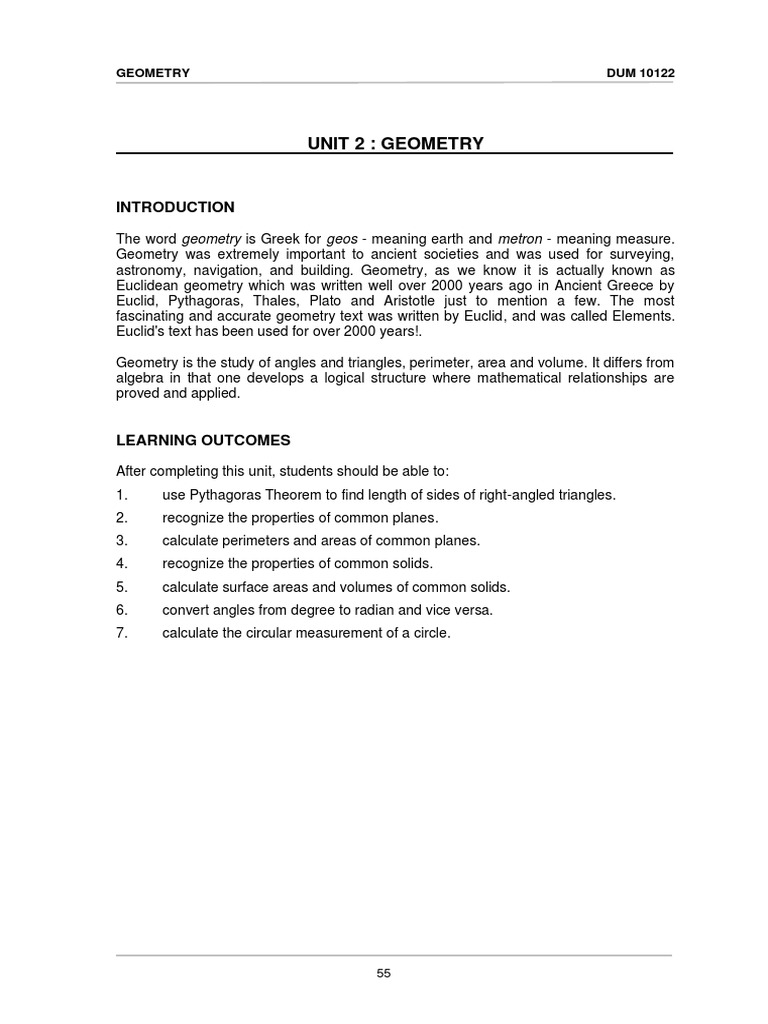 Unit 2 GEOMETRY | PDF | Area | Angle