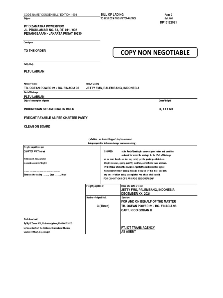 Copy Non Negotiable: Code Name "Congen Bill" Edition 1994 | PDF | Cargo ...