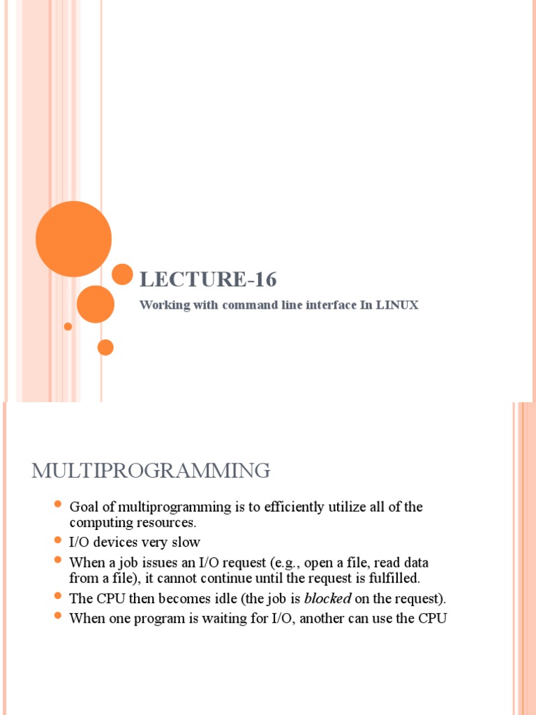 Linux Command Line and Multiprogramming | PDF | Process (Computing ...