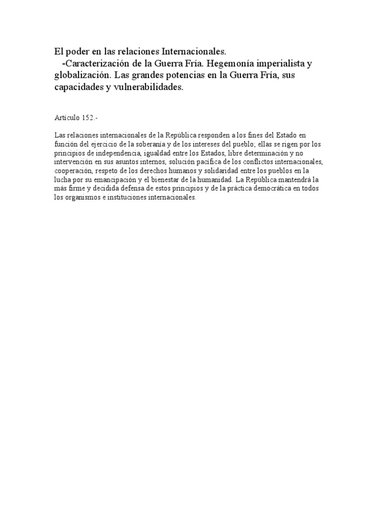 Poder y principios en relaciones internacionales | PDF | Política