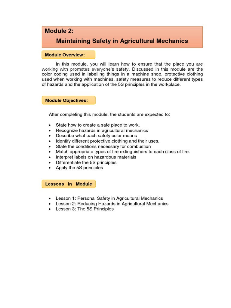Maintaining Safety in Agricultural Mechanics | PDF | Fires | Safety