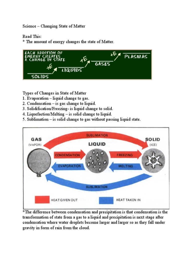 Science - Changes in Matter | PDF | Science & Mathematics