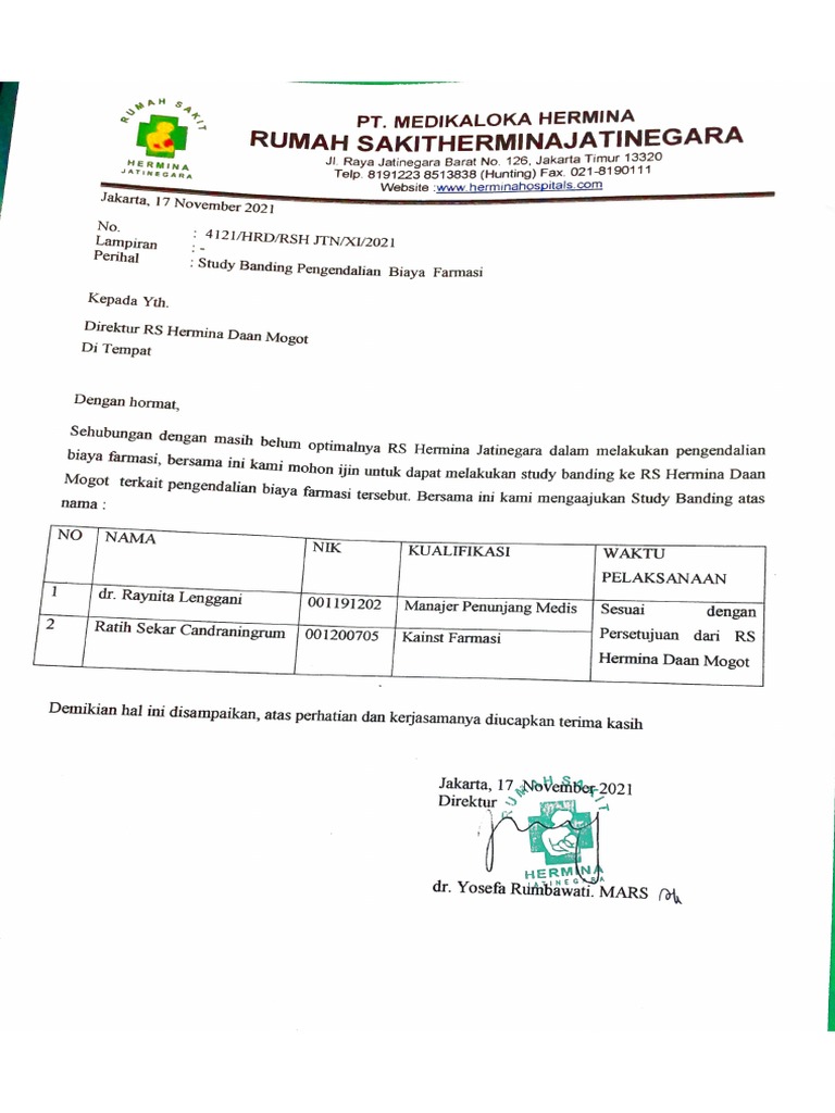 Surat Study Banding | PDF