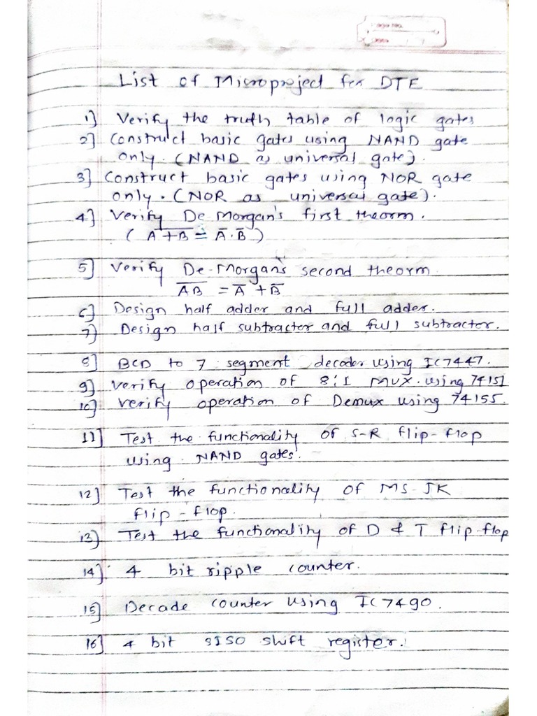 List of Microproject For DTE Subject. | PDF