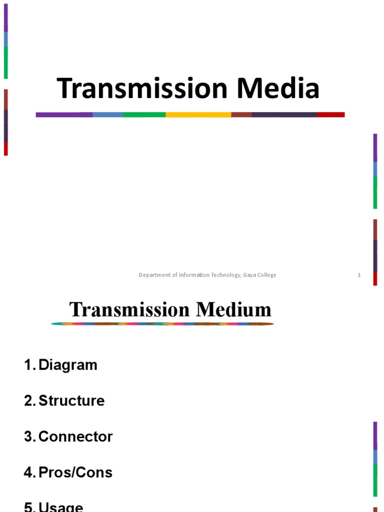 Transmission Media Overview and Types | PDF | Transmission Medium ...