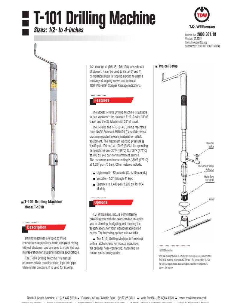 Tapping Machine TDW-Catalog | PDF | Valve | Drilling