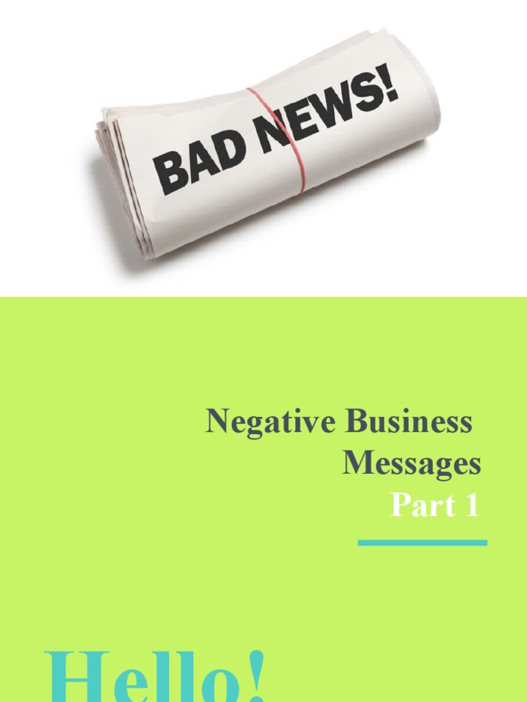 Negative Messages | PDF