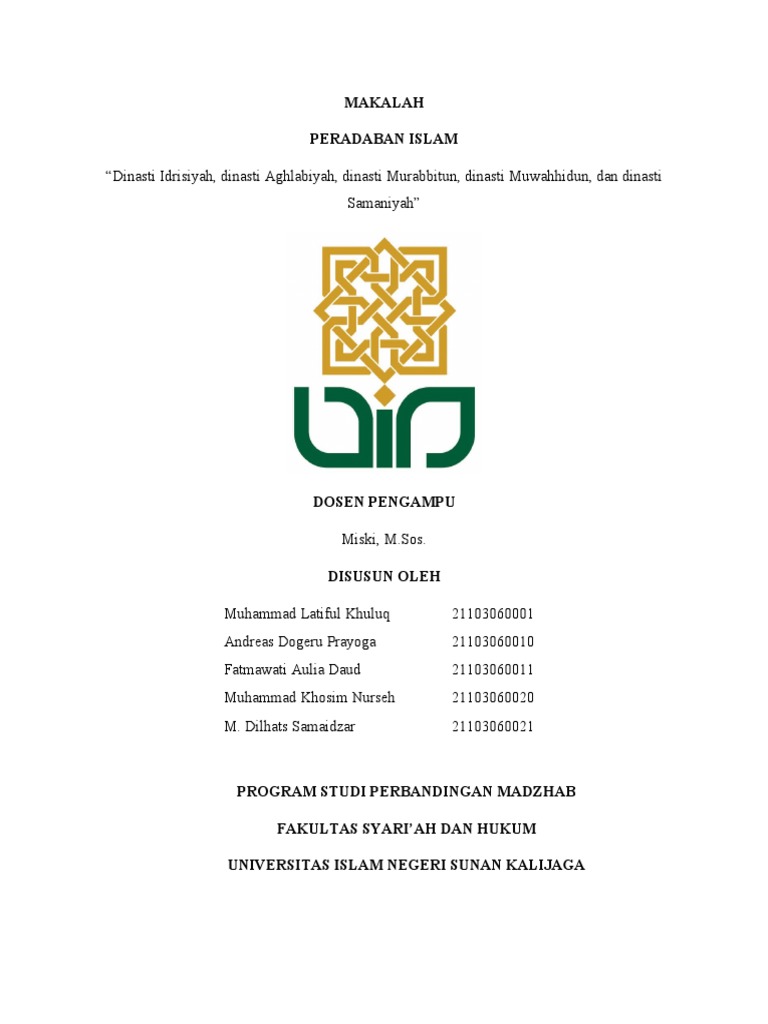 Dinasti Islam: Idrisiyah hingga Muwahhidun | PDF