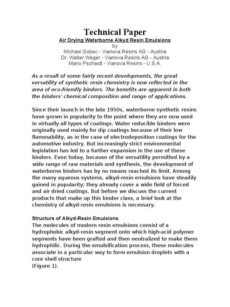 Technical Paper | PDF | Paint | Ester