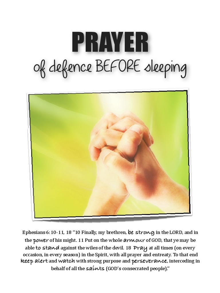 Of Defence BEFORE Sleeping: Prayer | PDF | Jesus | Prayer