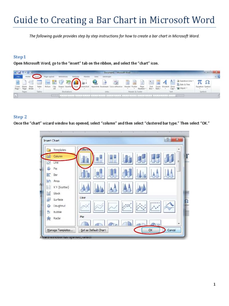 Create Bar Charts in Microsoft Word | PDF | Chart | Microsoft Word