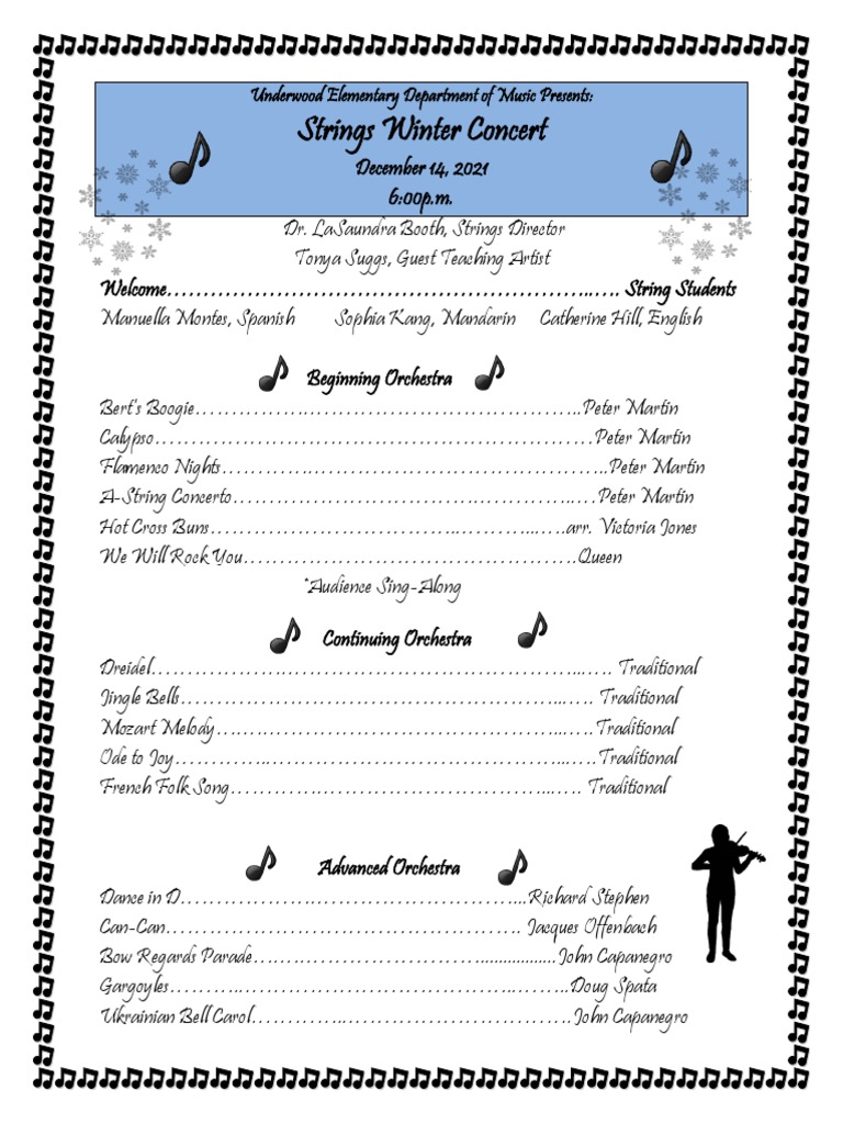 Ues Winter Concert Program | PDF | Art