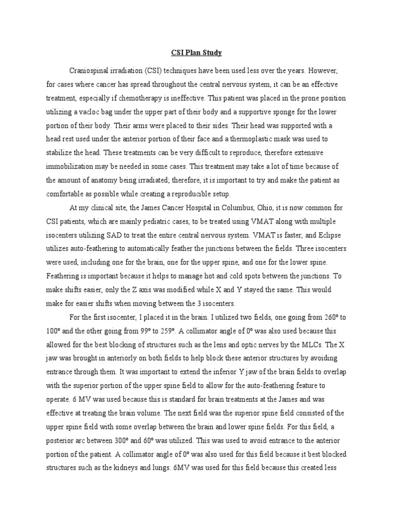 Dos 773 Csi Plan Study-1 | PDF | Spinal Cord | Radiation Therapy