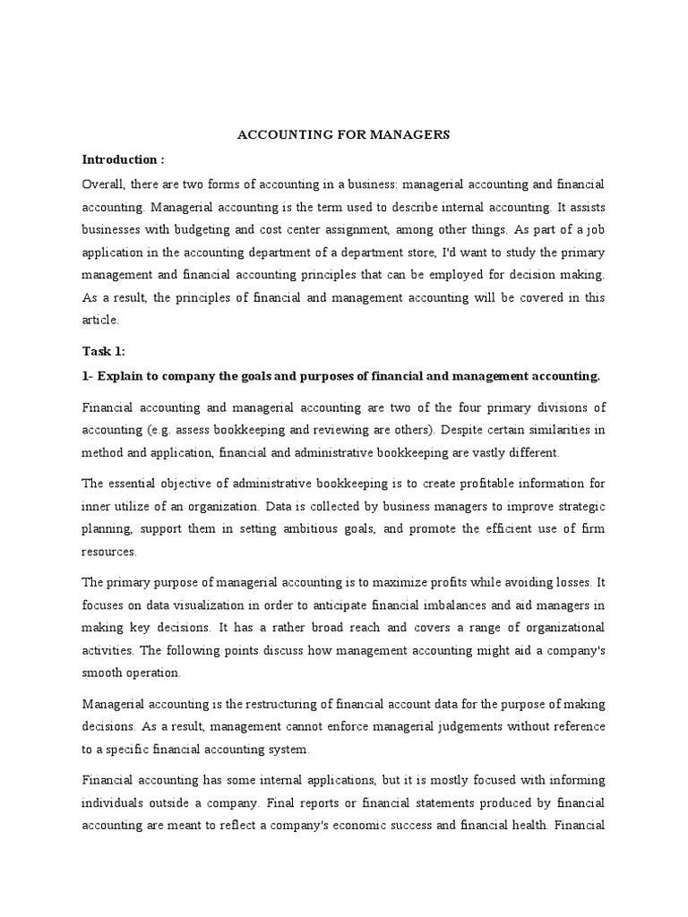 Accounting For Managers | PDF | International Financial Reporting Standards | Accounting