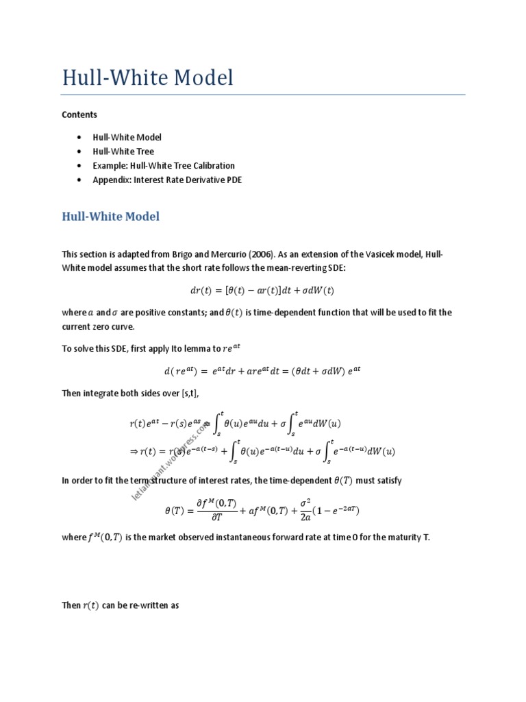 09 Hull White Model | PDF | Swap (Finance) | Investing