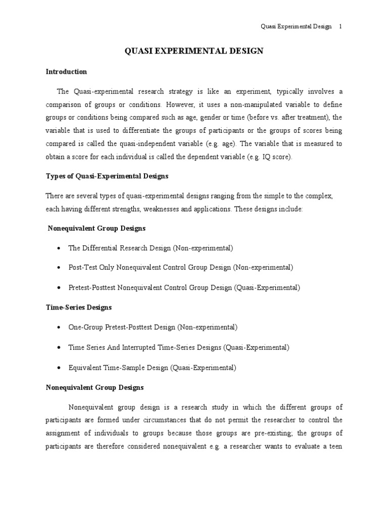 Quasi Experimental Design | PDF | Experiment | Research Methods