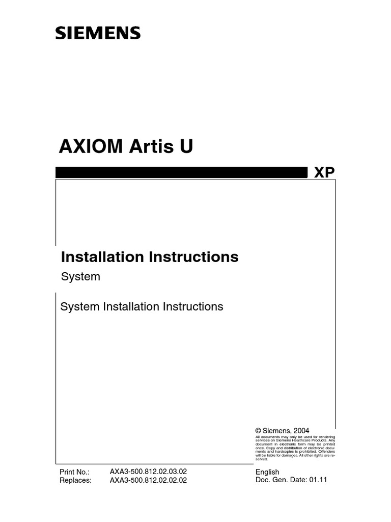 Axiom Artis U: System System Installation Instructions | PDF | Computer ...