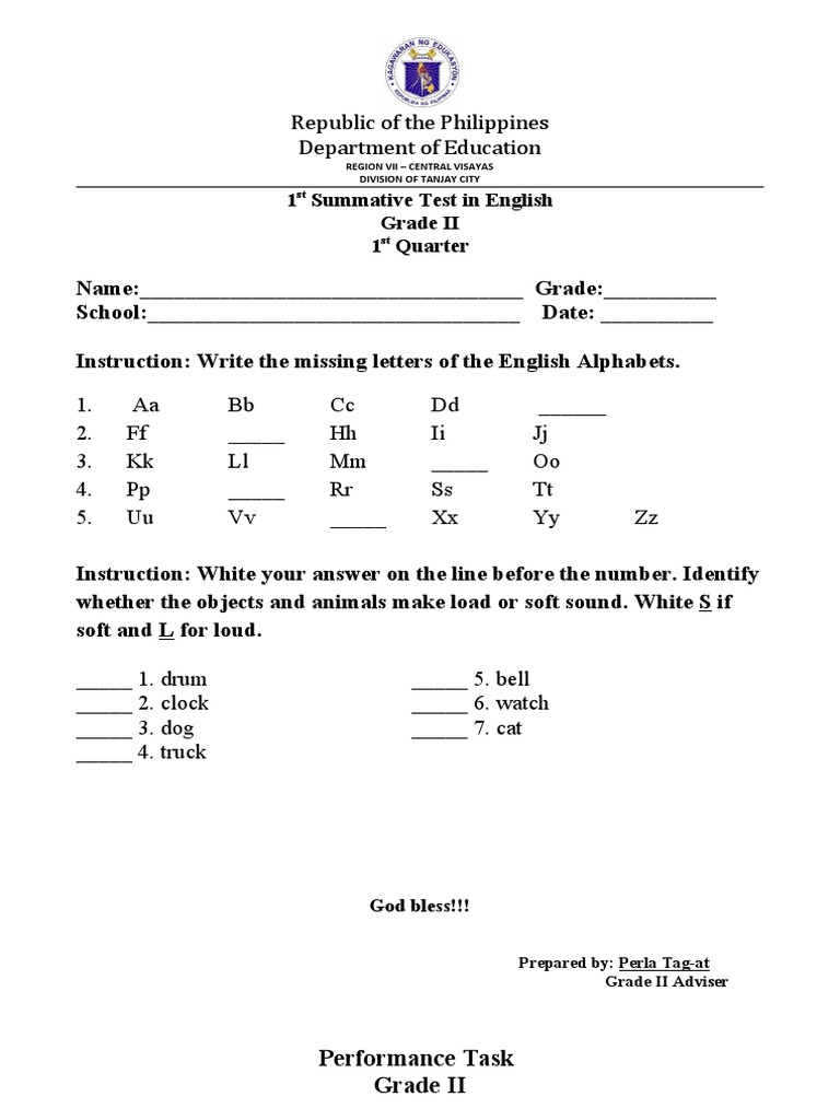 Summative Performance Task | PDF