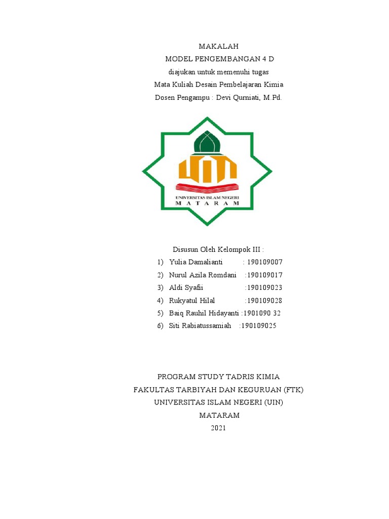 Makalah Model 4d | PDF | Karier & Perkembangan | Seni
