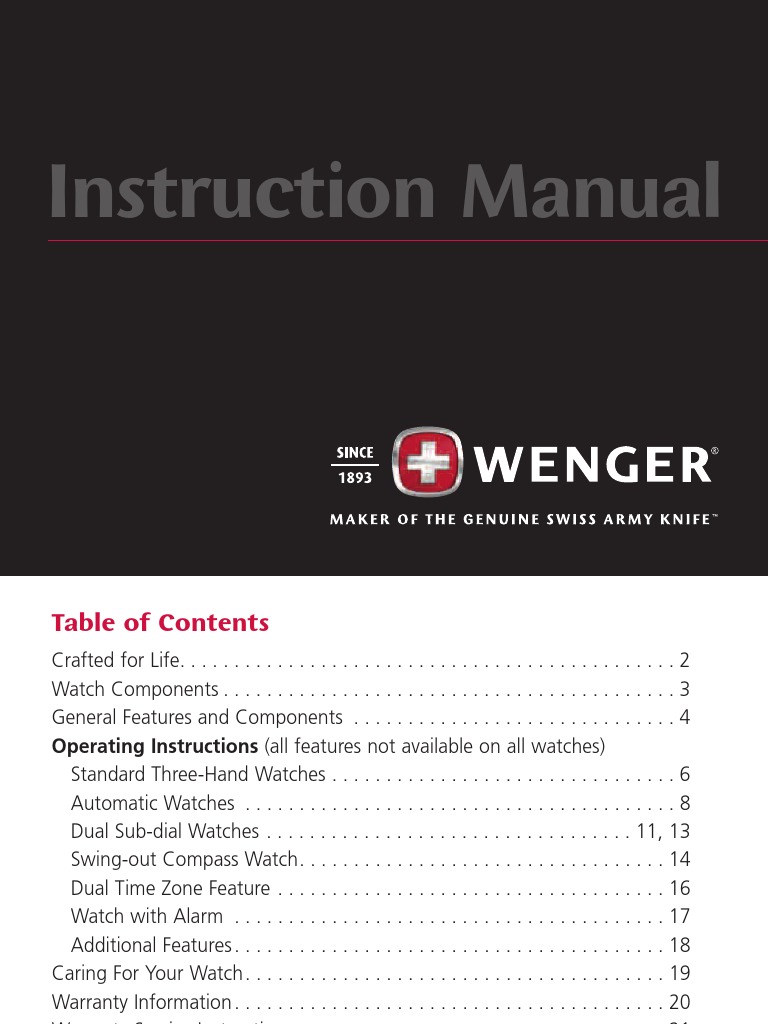 Wenger Manual | PDF | Watch | Nature