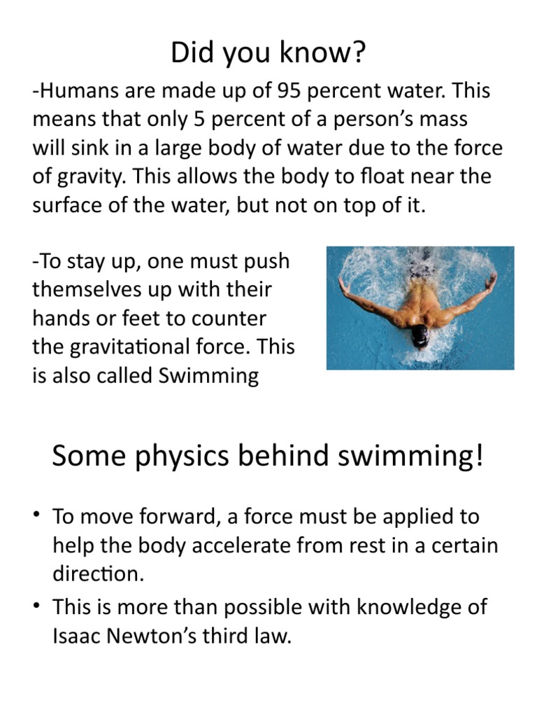 Physics of Swimming | PDF | Drag (Physics) | Newton's Laws Of Motion