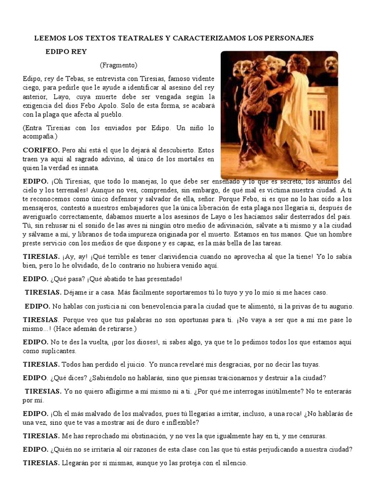 Lectura de Textos Teatrales | PDF | Edipo | Verdad