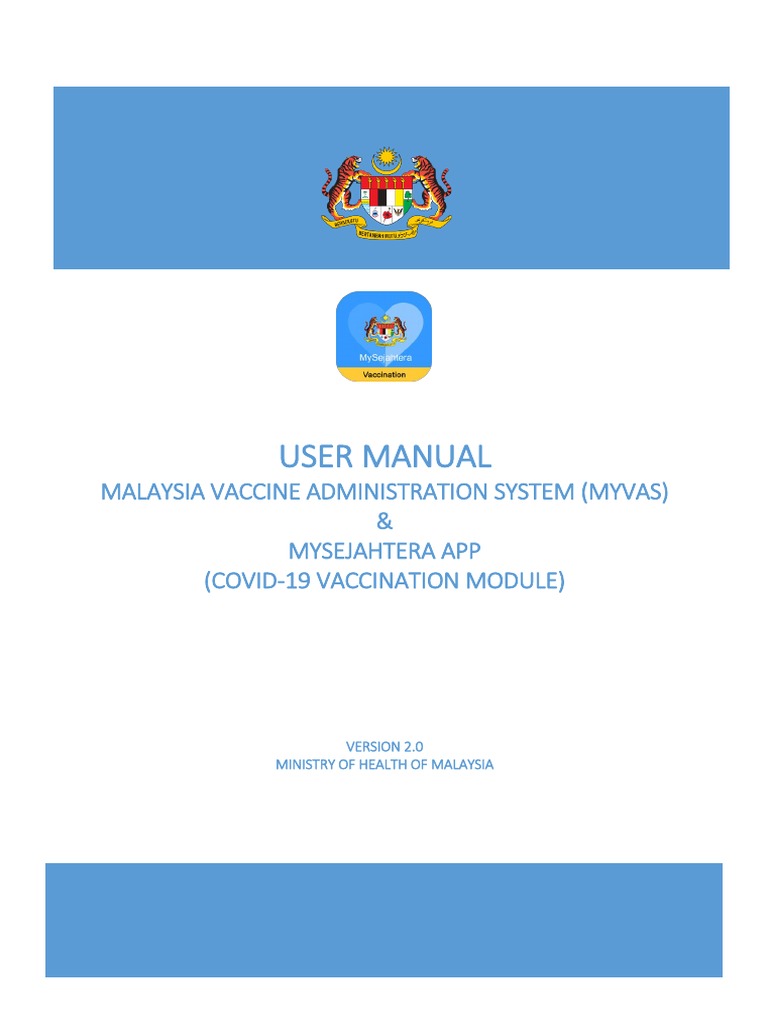 Myvas Mysejahtera App Covid 19 Vaccination Manual v2 | PDF | Qr Code ...
