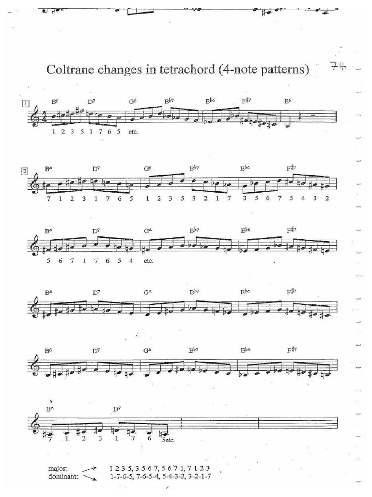 Coltrane Changes Exercise 3 | PDF