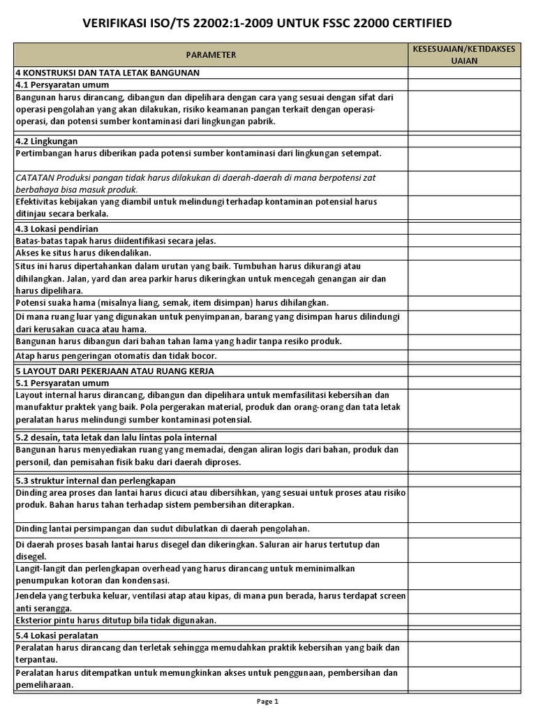 Checklist Iso Ts Dan Requirment | PDF