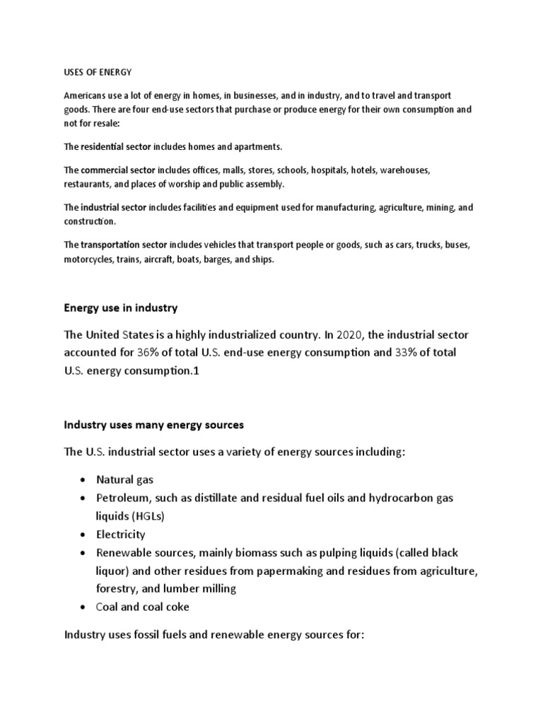 USES OF ENERGY WPS Office | PDF | Fuels | Water Heating