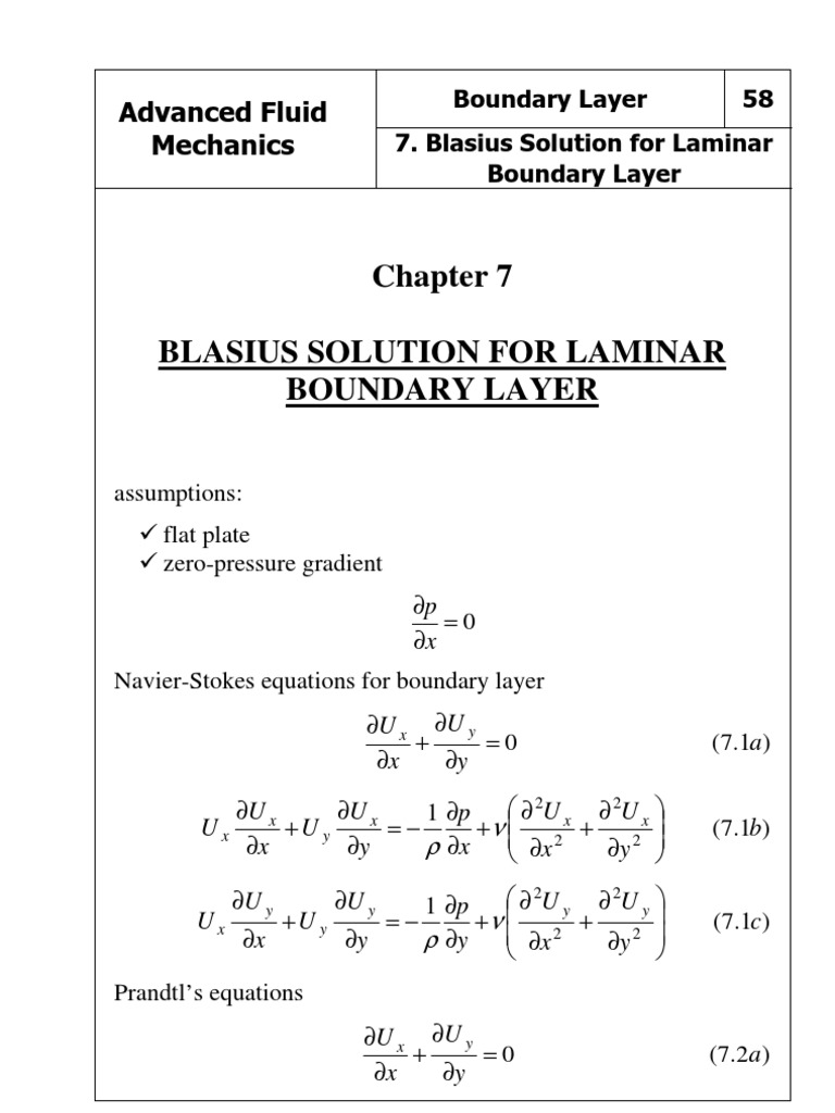 blasius | Boundary Layer | Mechanics
