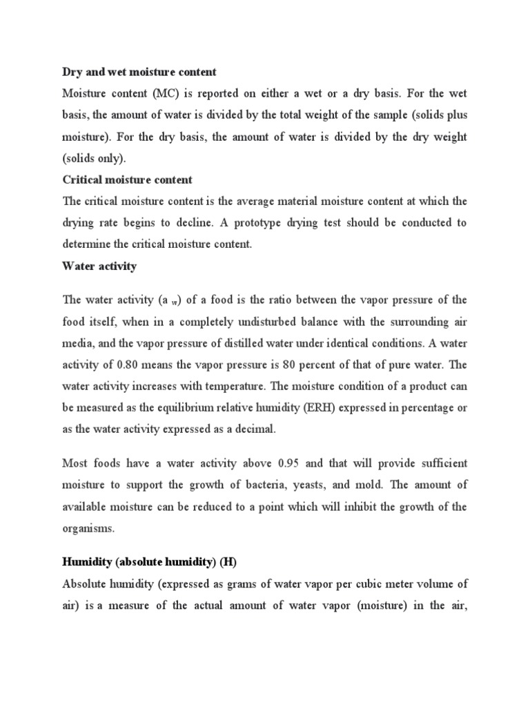 Dry and Wet Moisture Content | PDF | Humidity | Nature