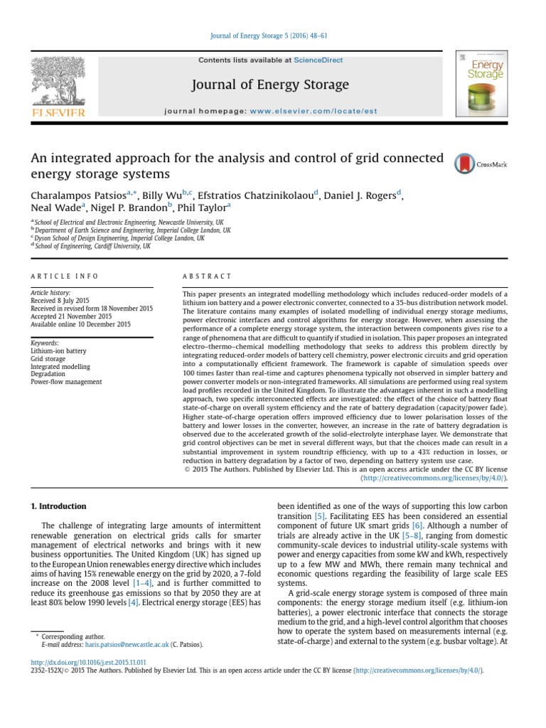 Journal of Energy Storage | PDF | Electricity | Electromagnetism