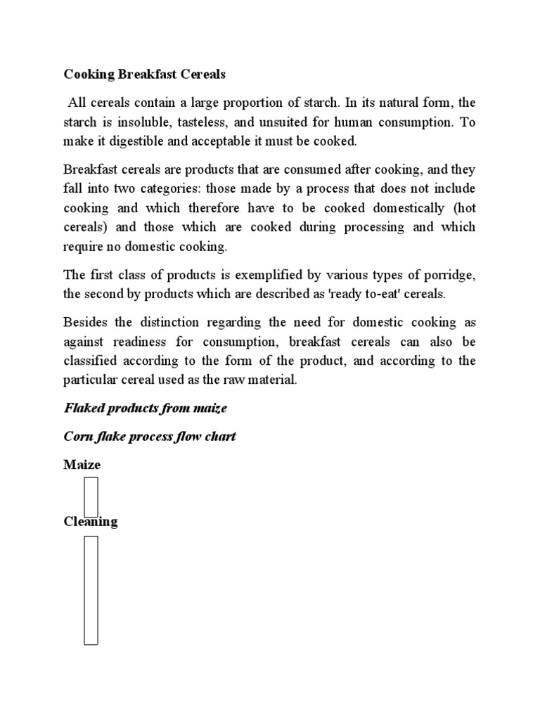 Cooking Breakfast Cereals: Flaked Products From Maize Corn Flake ...