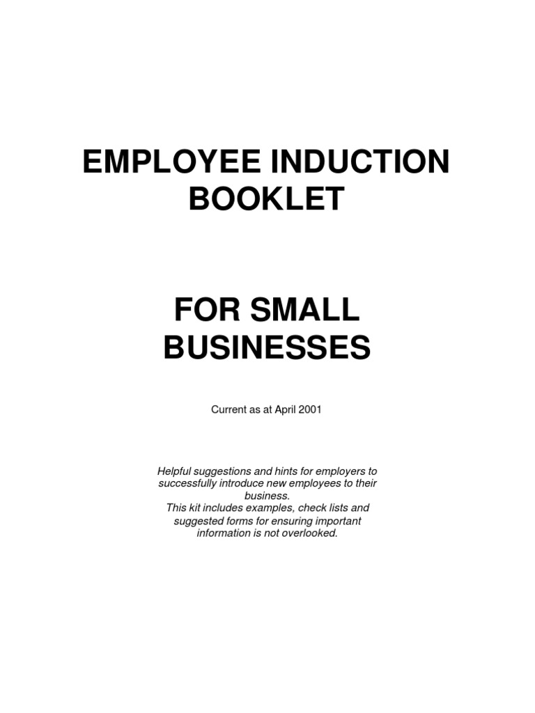 Employee Induction Booklet | PDF