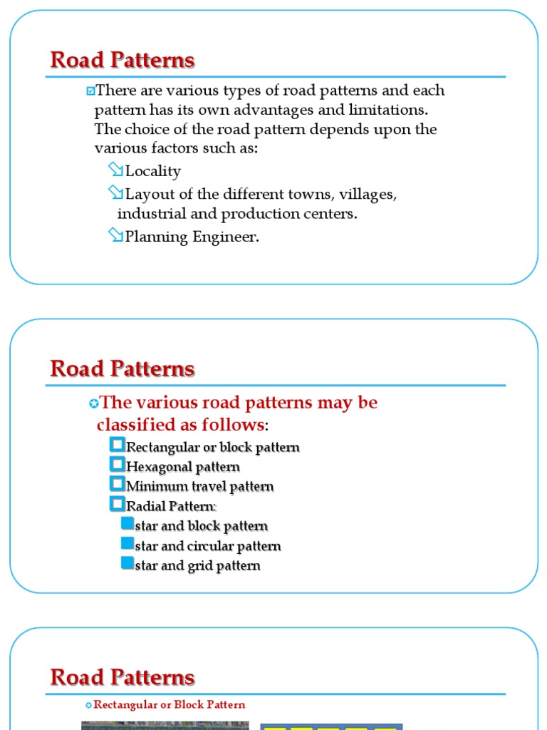 1.3 Road Patterns | PDF | Road | Land Transport