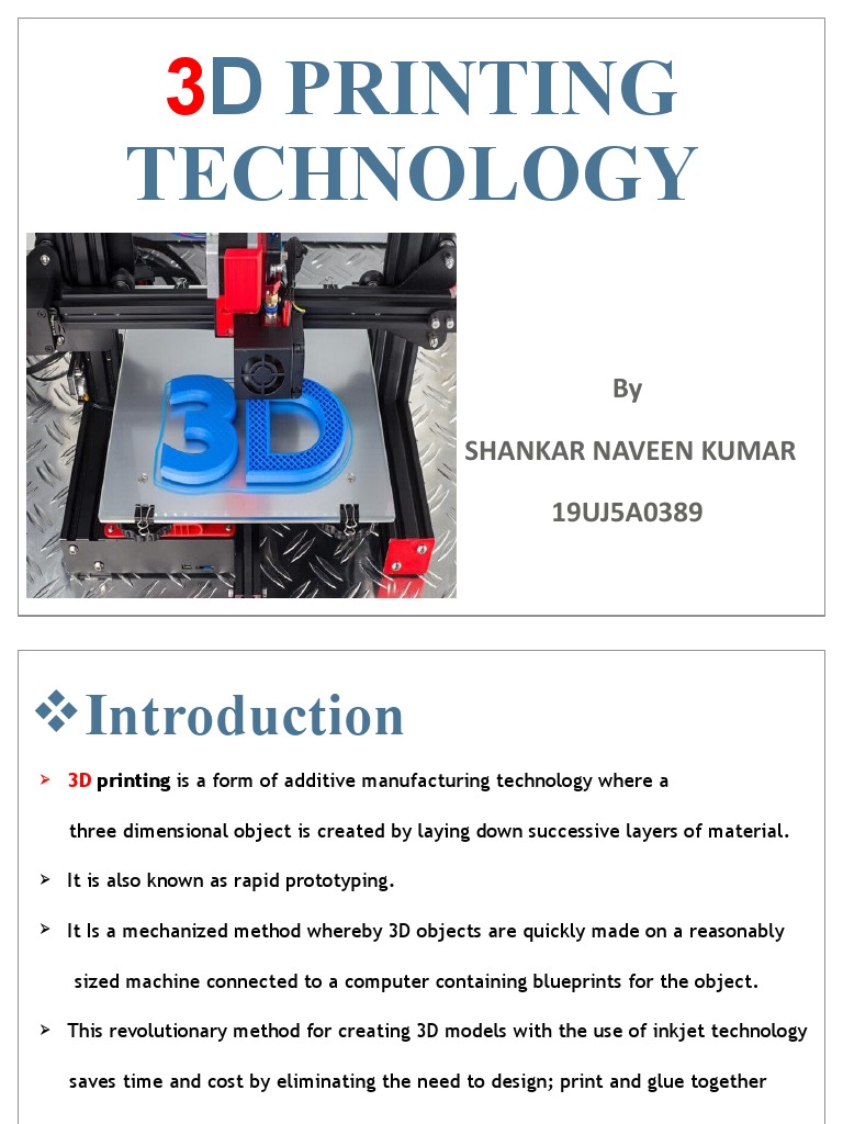 Overview of 3D Printing Technology | PDF | 3 D Printing | Business Process