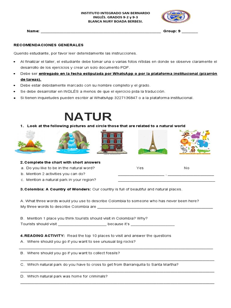 9 Taller 1 Natural World | PDF