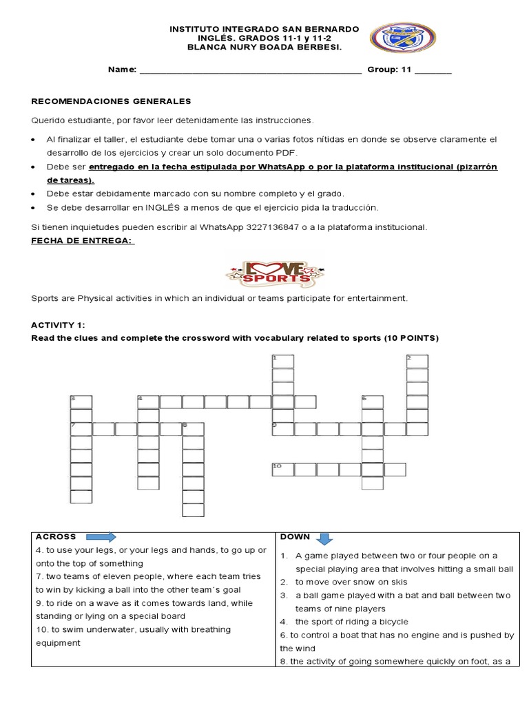 11 Taller 1 Sport Worksheet | PDF | Referee | Sports