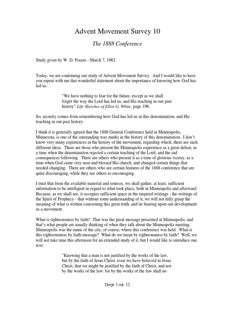 Advent Movement Survey 10 | Download Free PDF | Justification (Theology ...