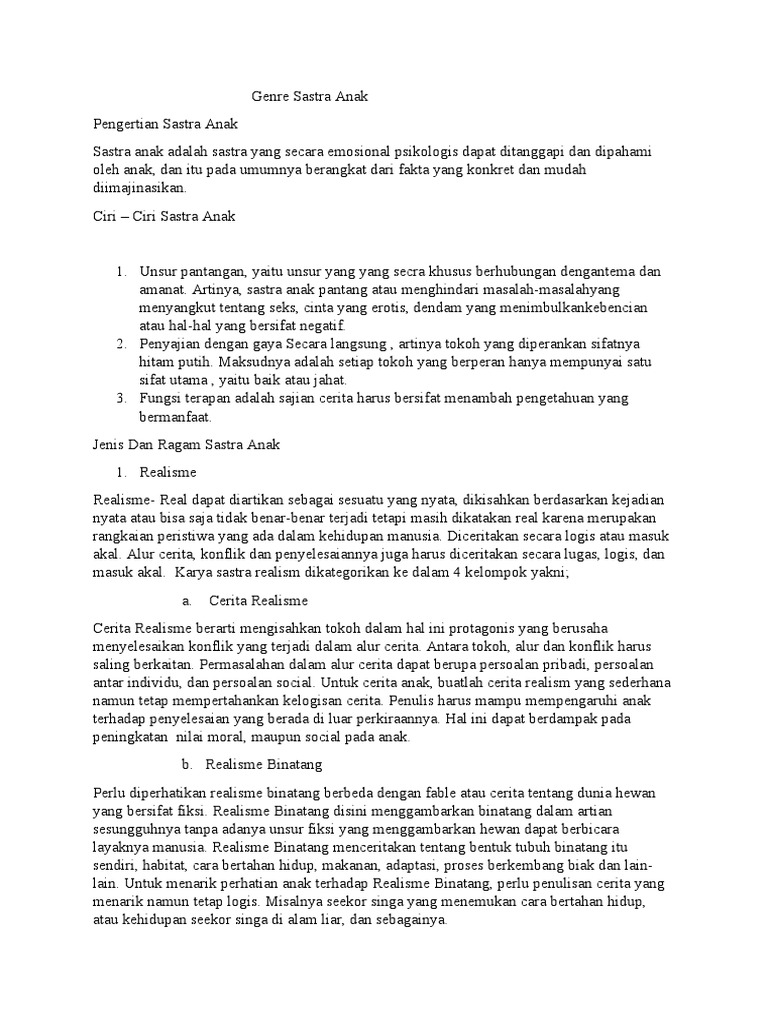 Genre Sastra Anak | PDF