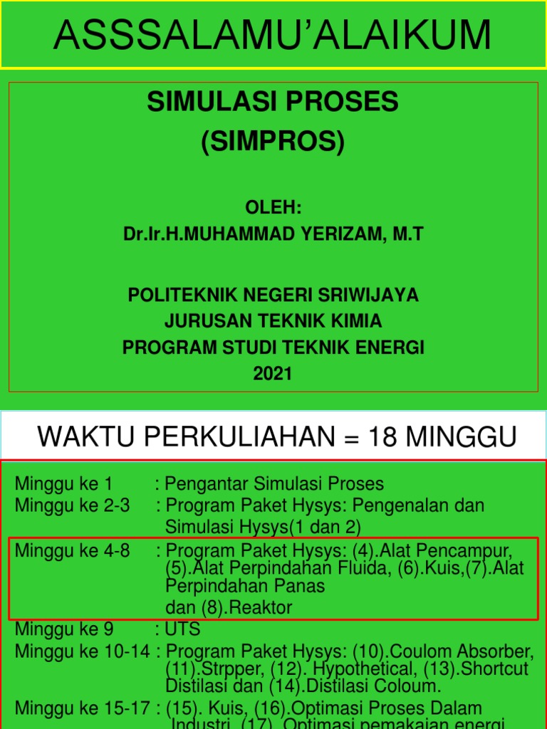 Simulasi Proses (Simpros) : Oleh: DR - Ir.H.Muhammad Yerizam, M.T | PDF ...