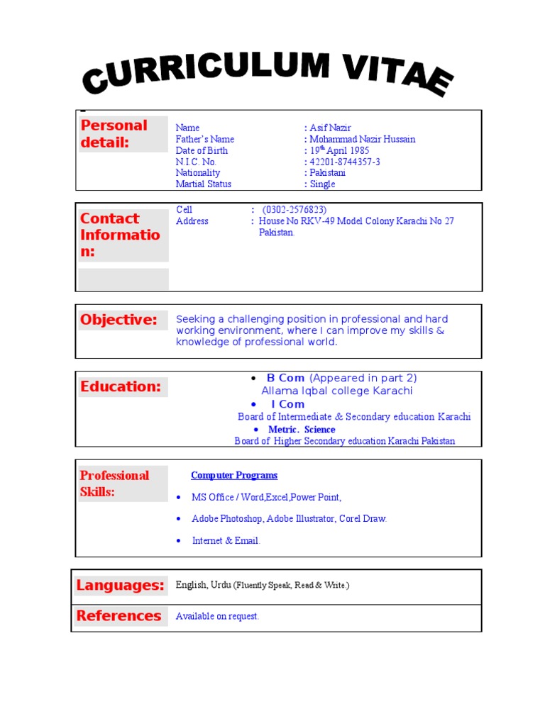 Asif Nazir's Professional Resume | PDF