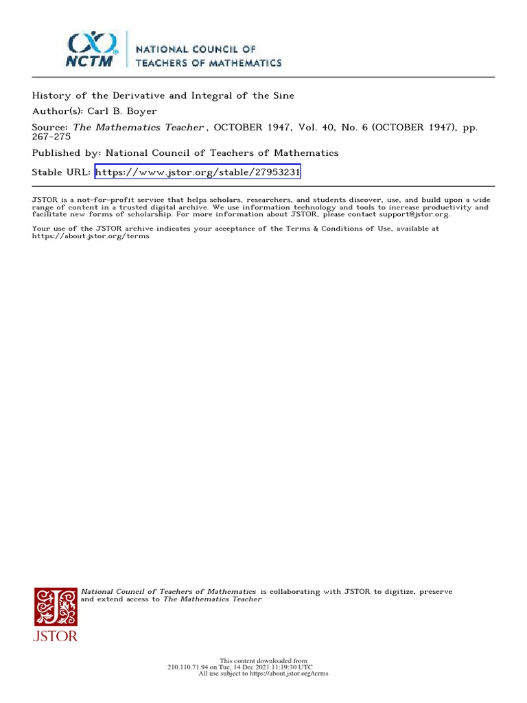 History of Sine Calculus | PDF | Trigonometric Functions | Sine