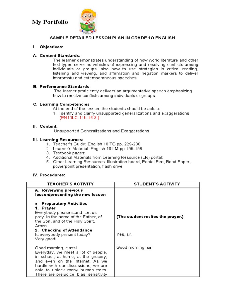 Sample Lesson Plan | PDF | Lesson Plan | Learning